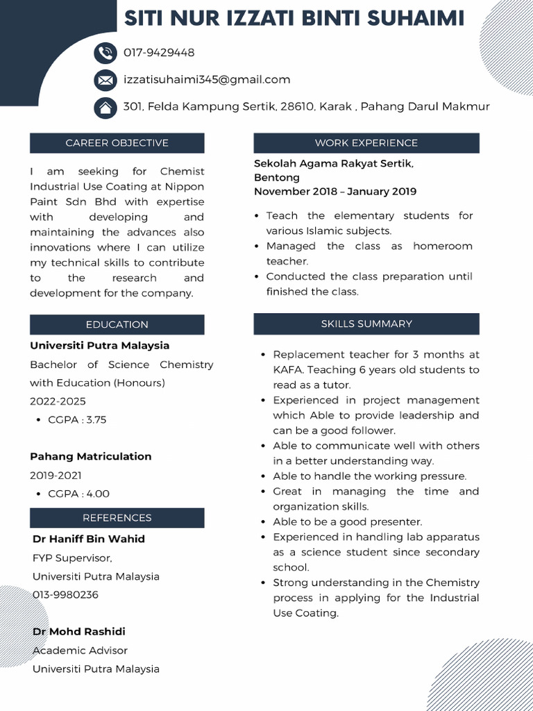 Portfolio 1 Task 2 Resume | PDF