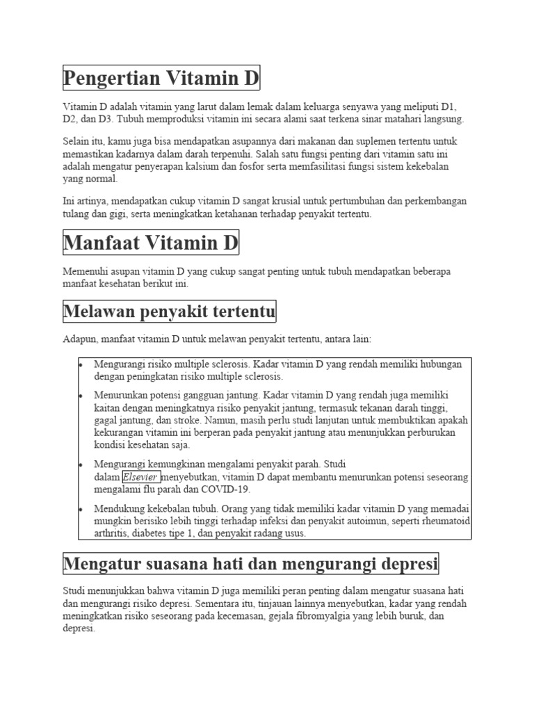 Manfaat Vitamin D | PDF | Kesehatan Holistik | Sains & Matematika