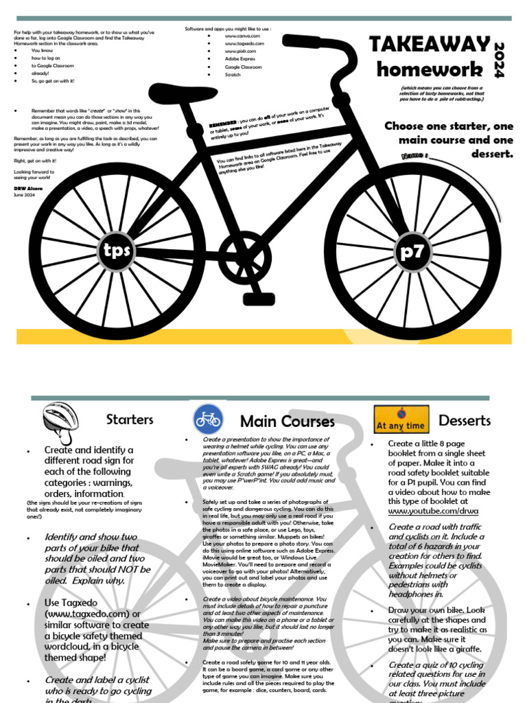 Cycling Takeaway Homework 2024 | PDF Cycling Takeaway Homework 2024 | PDF