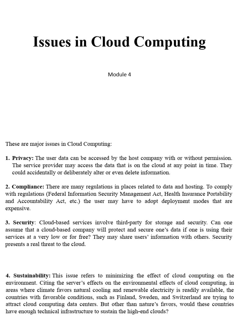 Key Issues in Cloud Computing Risks | PDF | Cloud Computing | Computer Security