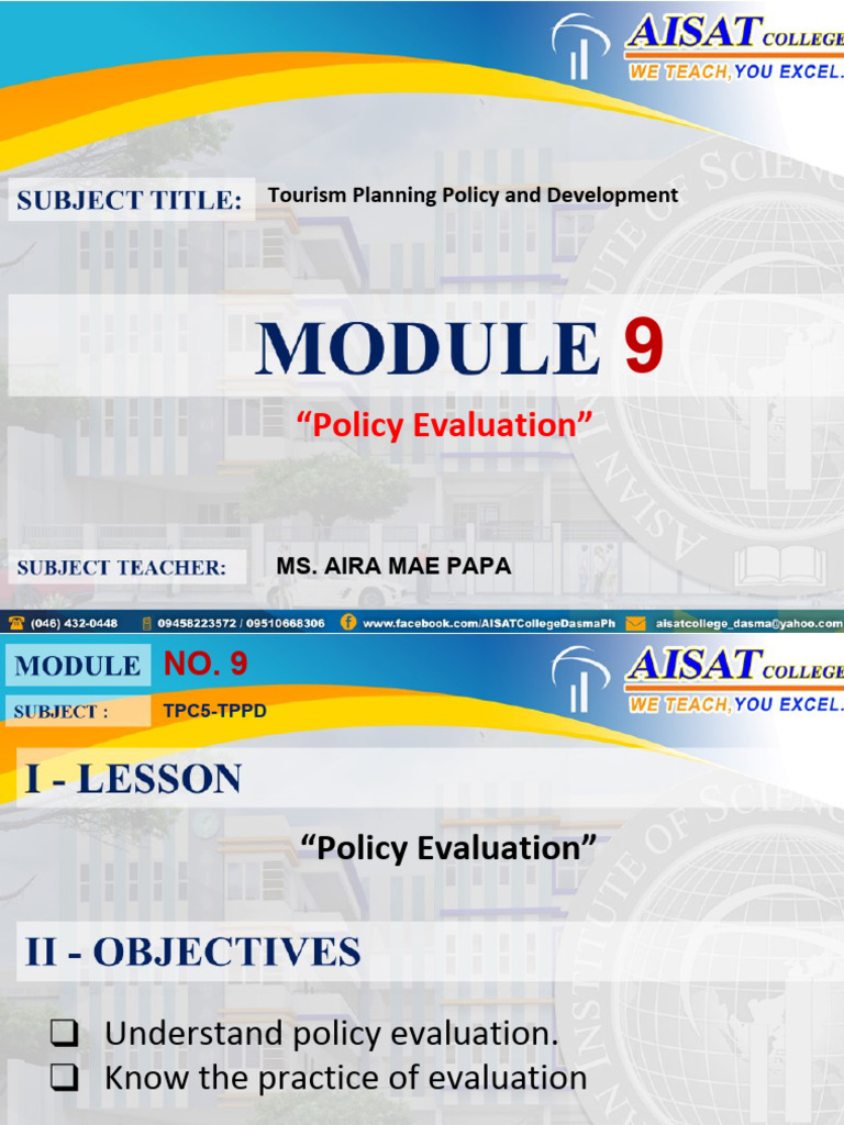 Aip Tpc5-Ttpd Module 9 | PDF | Evaluation | Policy