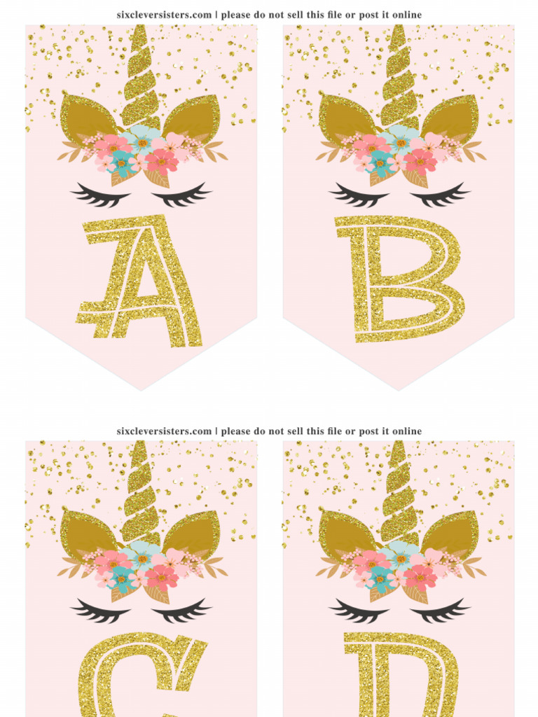 Happy Birthday Unicorn Alphabet | PDF