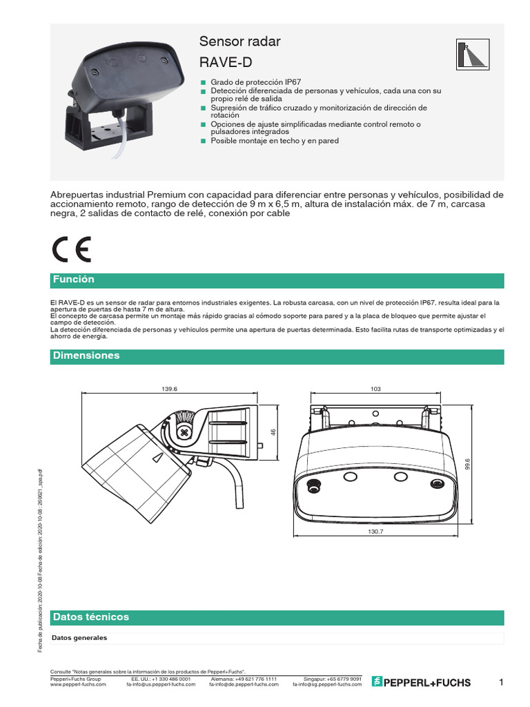 Sensor radar RAVE-D | PDF