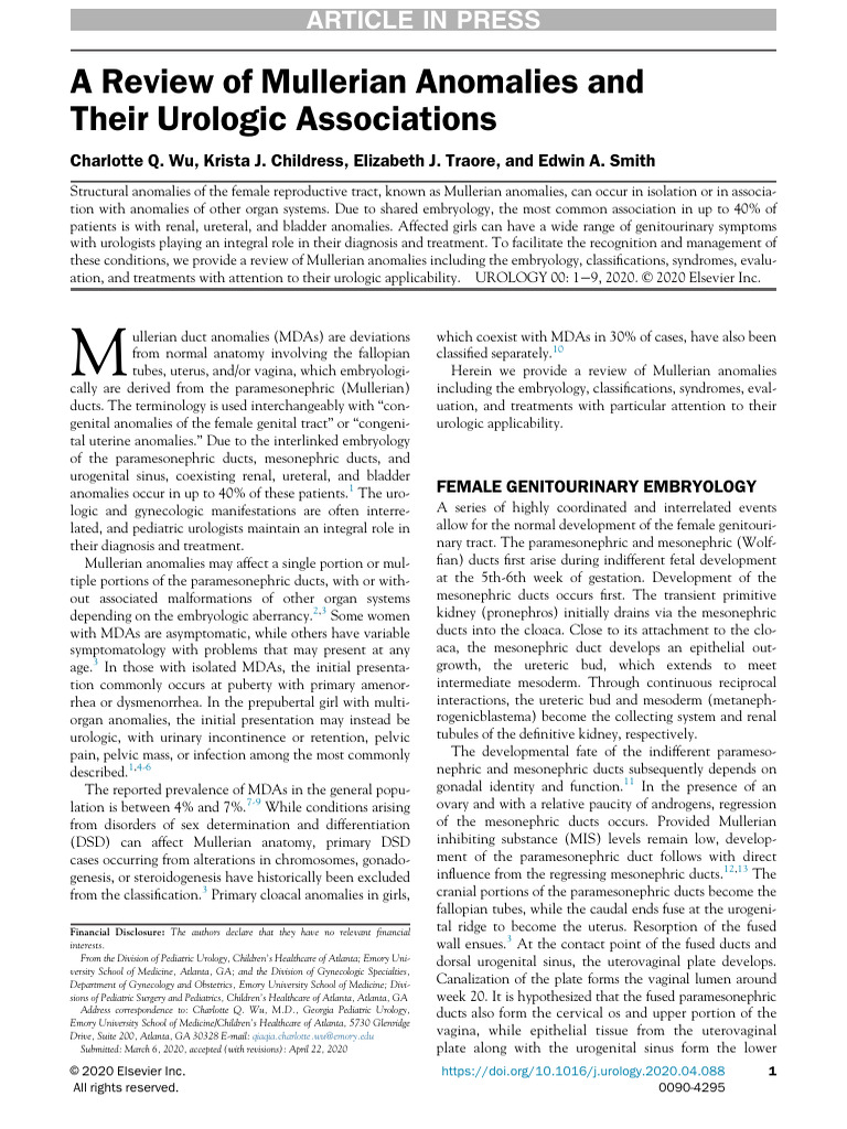 wu2020 | PDF | Uterus | Mammal Female Reproductive System