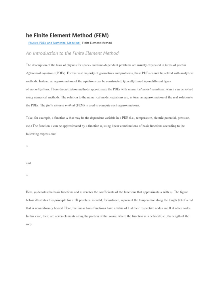 Finite Element Method | PDF | Partial Differential Equation | Finite Element Method