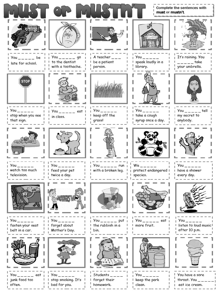 Must or Mustnt Fun Activities Games Grammar Drills - 12326 | PDF