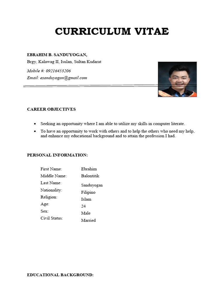 Curriculum Vitae: B. Sanduyogan | PDF | Computing | Computer Science