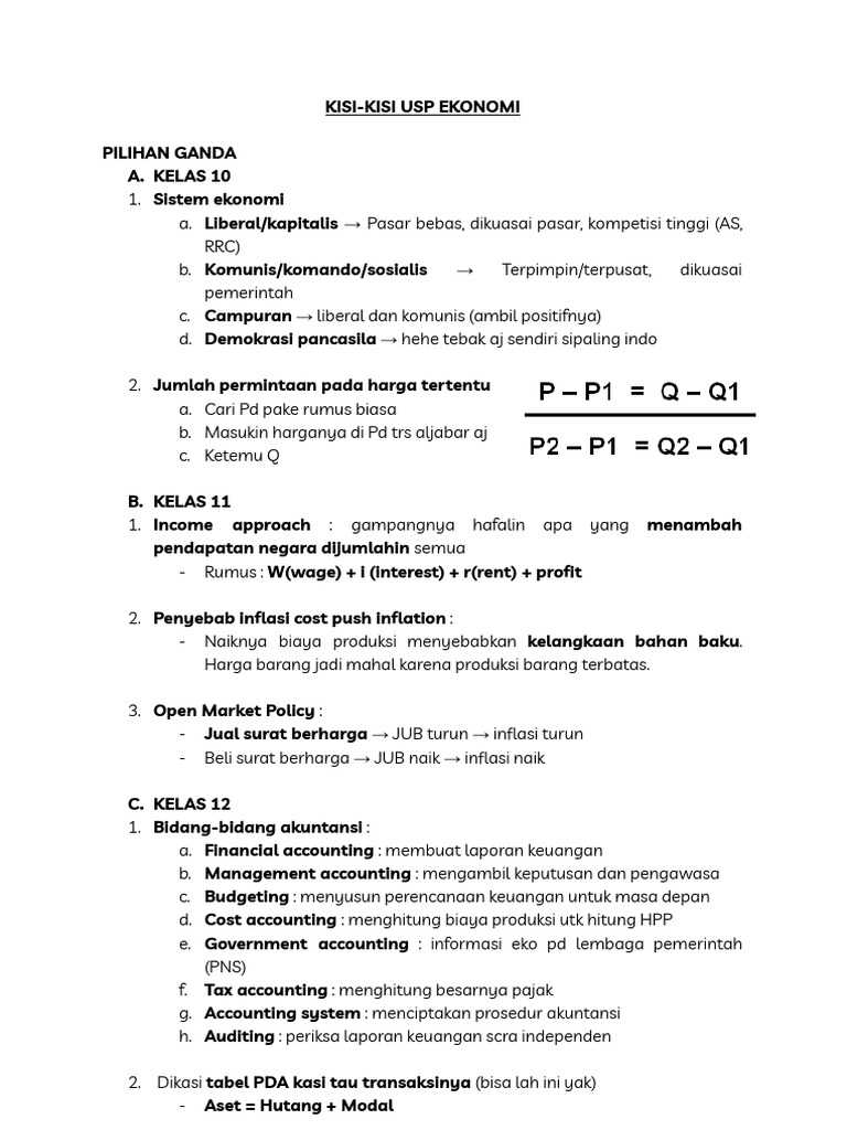 Kisi2 Ekonomi Usp | PDF