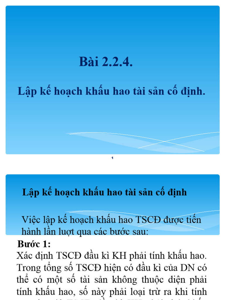 Bai 2.2.2.4 Lap Ke Hoach Khau Hao Tai San | PDF