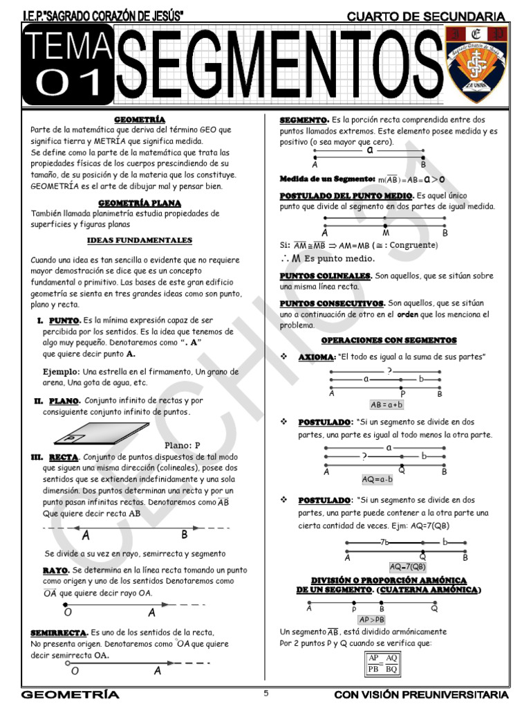 Segmentos de 4to de Sec. | PDF | Geometría | Geometría euclidiana