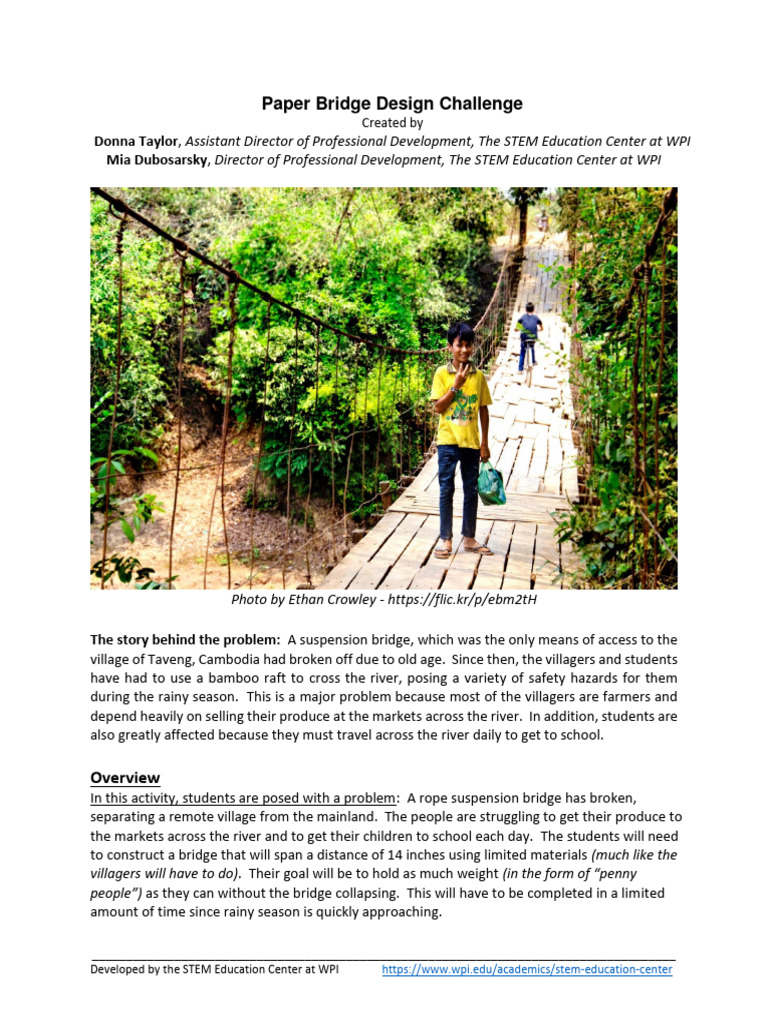 Paper Bridge Design Challenge | PDF | Prototype | Structural Load
