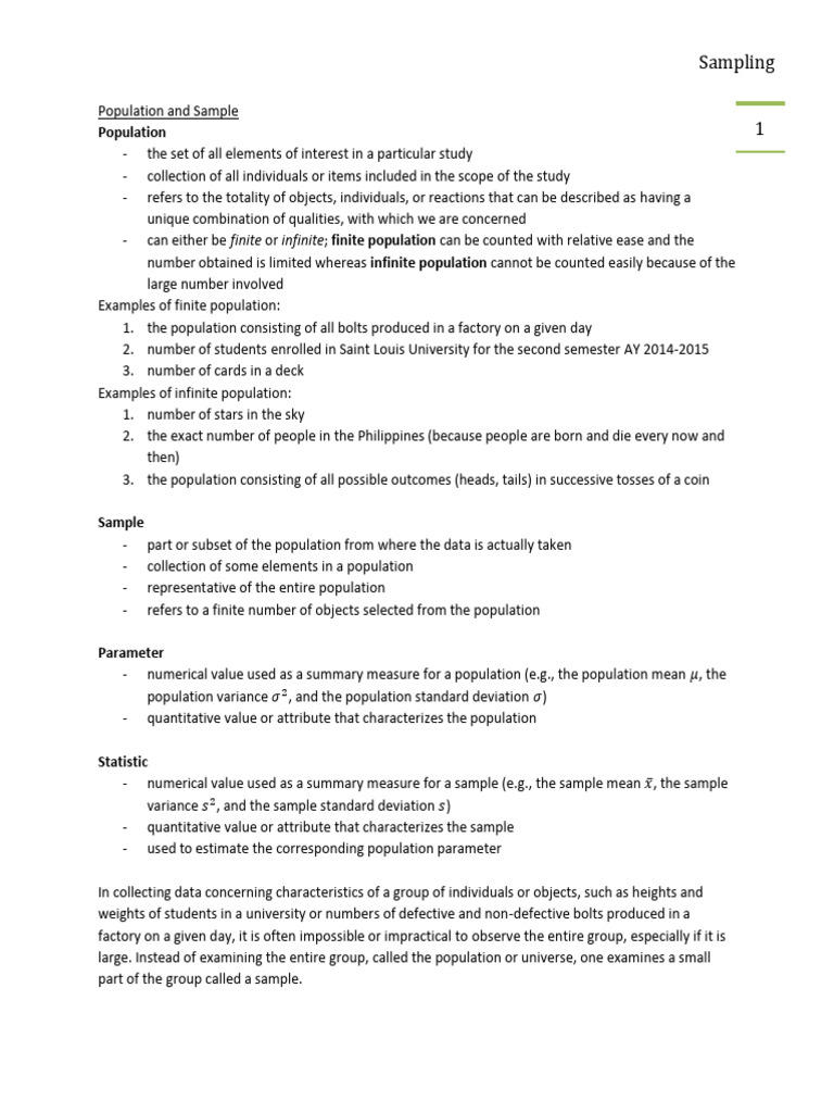 Sampling | Download Free PDF | Sampling (Statistics) | Sample Size Determination