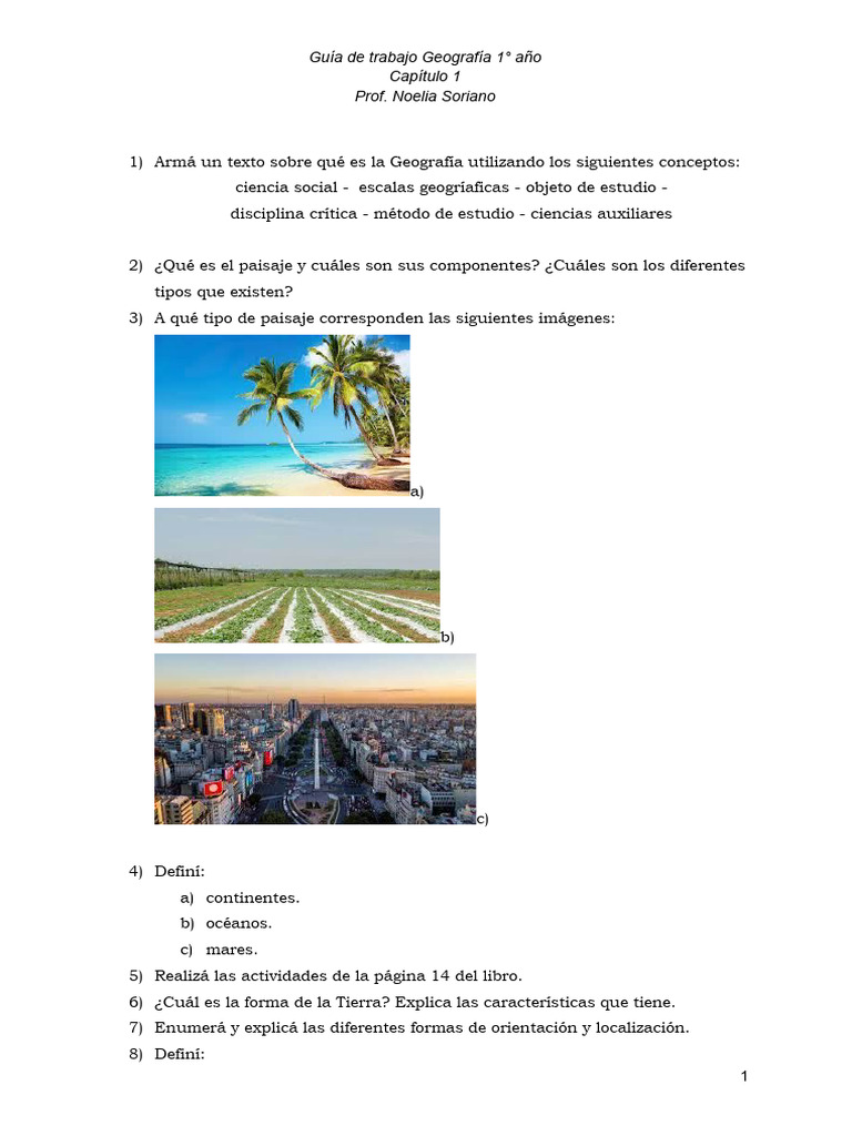 Geografia - Guia Capitulo 1 - 1 Ano | PDF | Mapa | Geografía