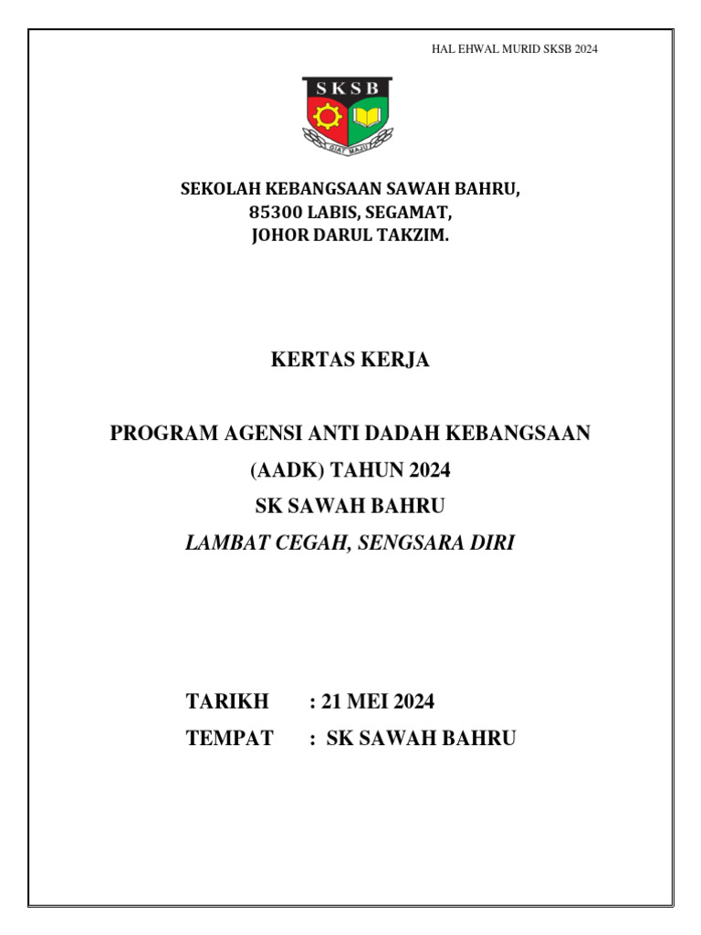 Kertas Kerja AADK | PDF