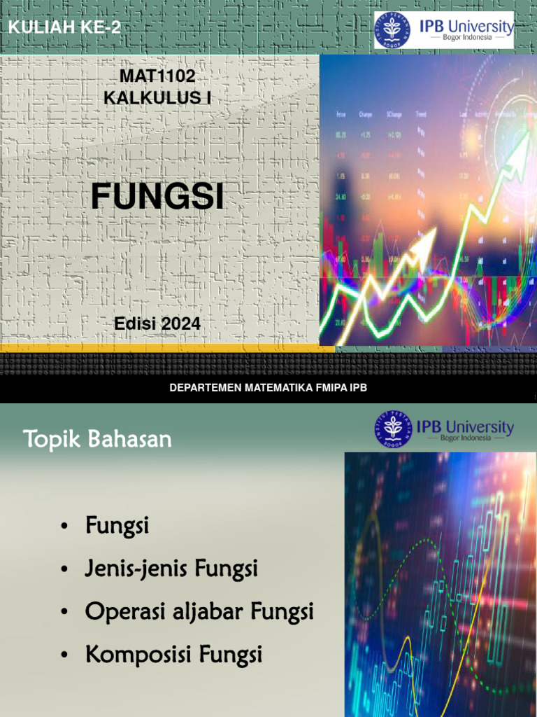 Slide Kuliah Ke-2 MAT1102 Kalkulus I - Edisi 2024 | PDF