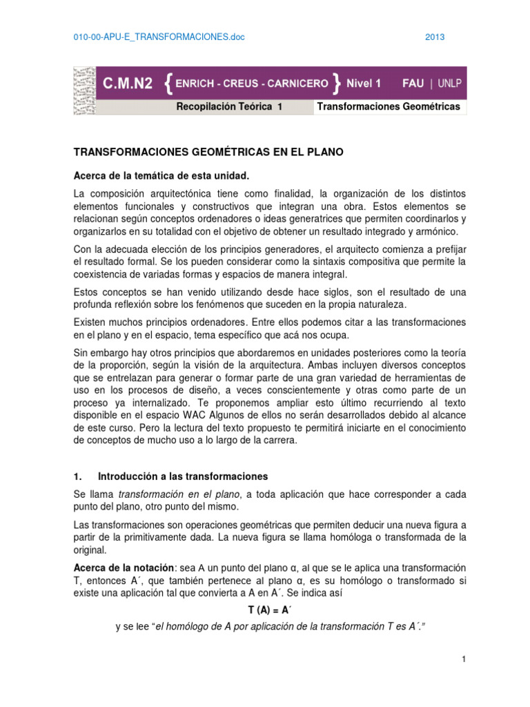 Transformaci Ones | PDF | Rotación | Vector Euclidiano