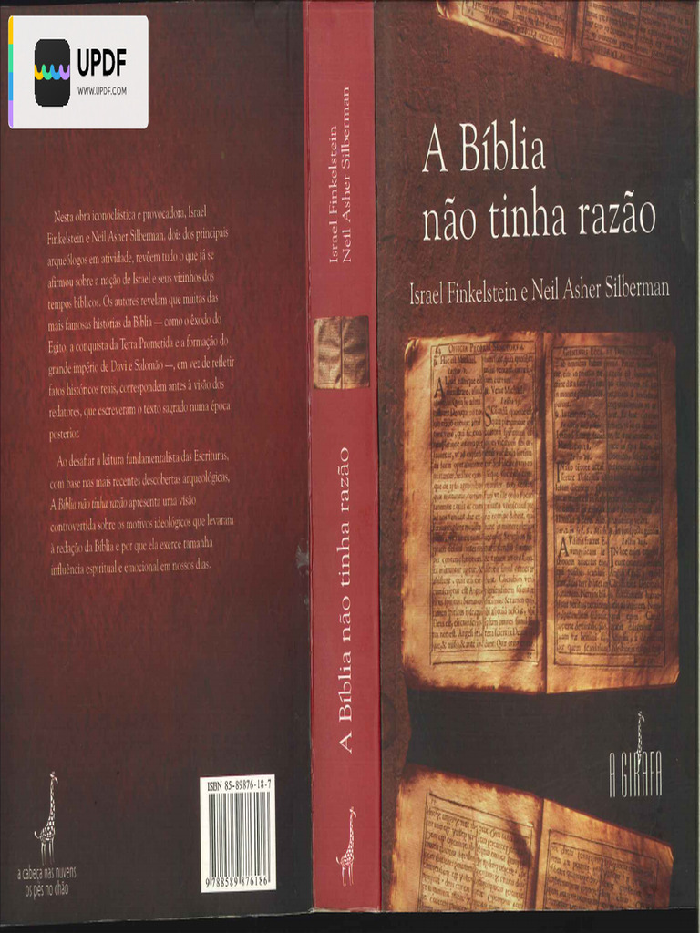 Finkelstein Israel Amp Silberman Neil Acher A Biblia Nao Tinha Razaopdf ...