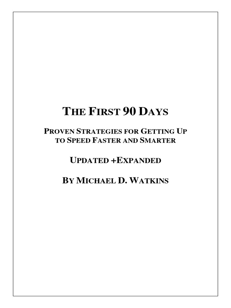 The First 90 Days | PDF | Startup Company | Small Business & Entrepreneurs