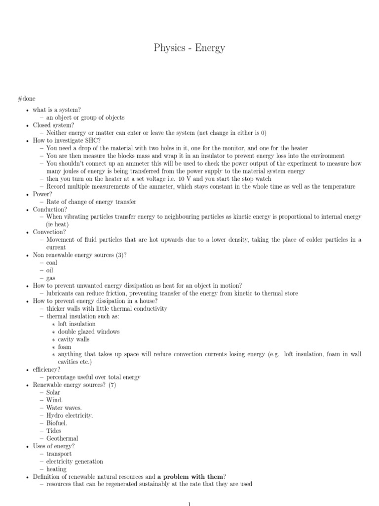 Physics - Energy | PDF | Wind Power | Electricity Generation