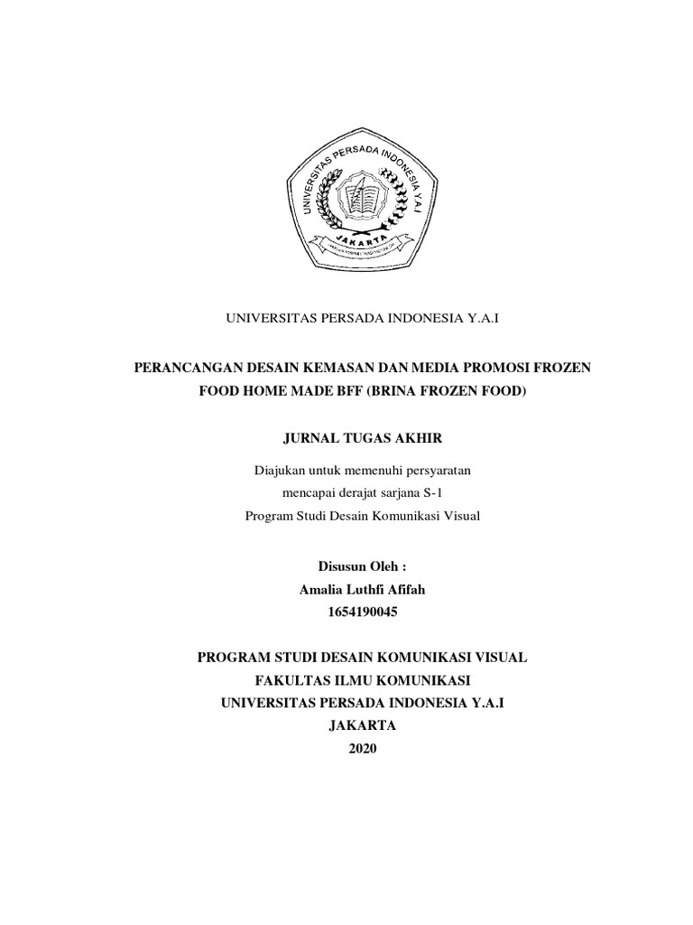 Contoh Jurnal Frozen Food BBF | PDF