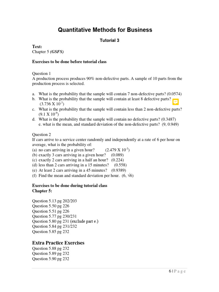 Business Quantitative Methods Guide | PDF