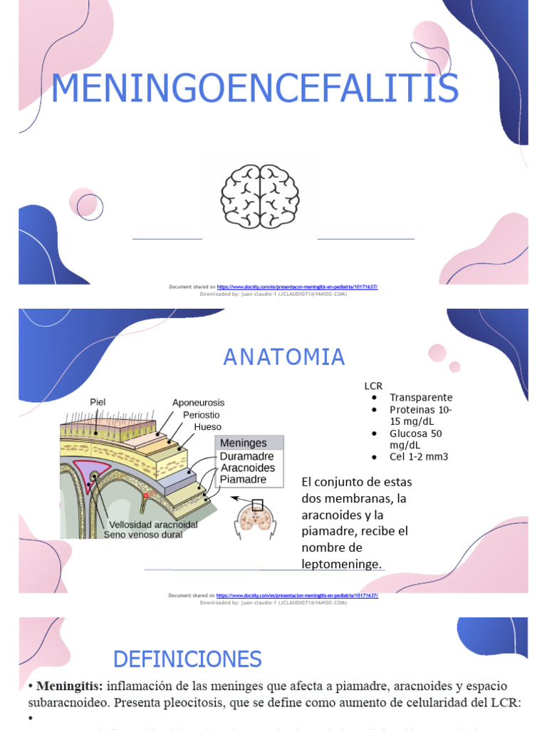 Meningoencefalitis: Definición y Síntomas | PDF | Meningitis | Inflamación
