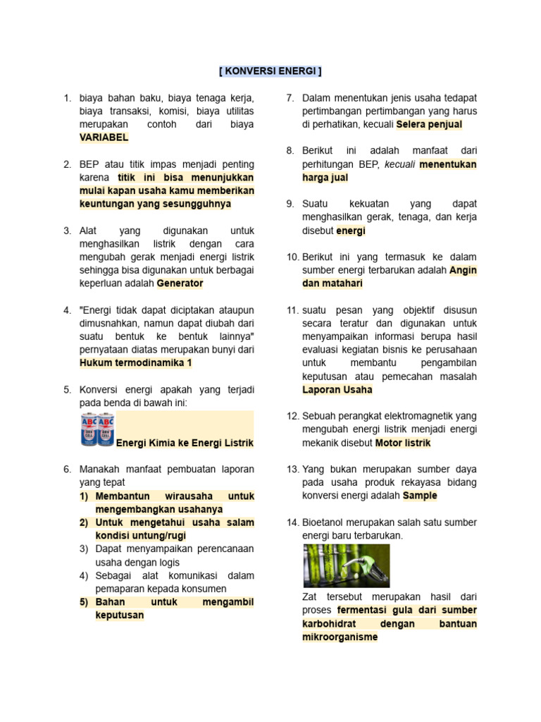 Latihan Soal Dan Jawaban Materi Pkwu Kelas 11 Semester Ganjil | PDF