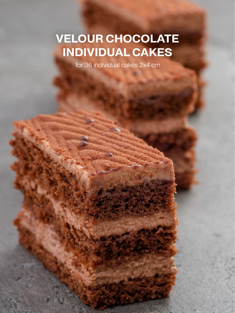 Velour Chocolate Individual Cakes Recipe | PDF | Cakes | Foods