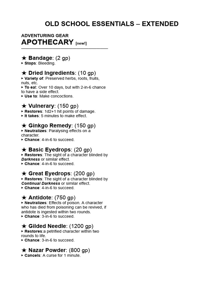 OSE Extended v002 | PDF | Sword | Spear