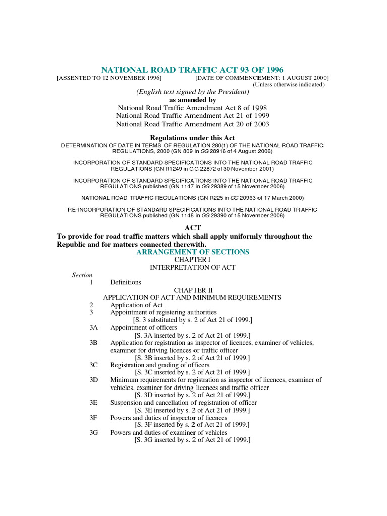 National Road Traffic Act | PDF | Driver's License | Road