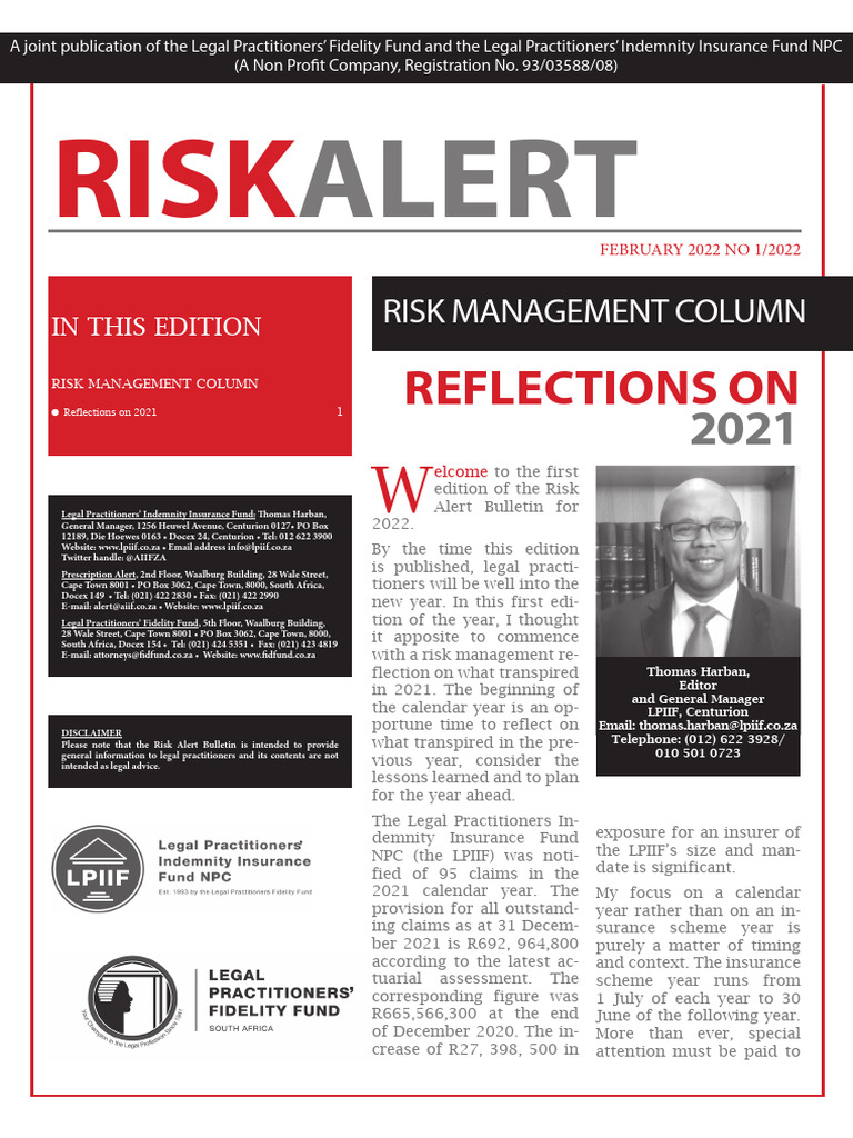 Risk Alert Bulletin February 2022 | PDF | Insurance | Risk