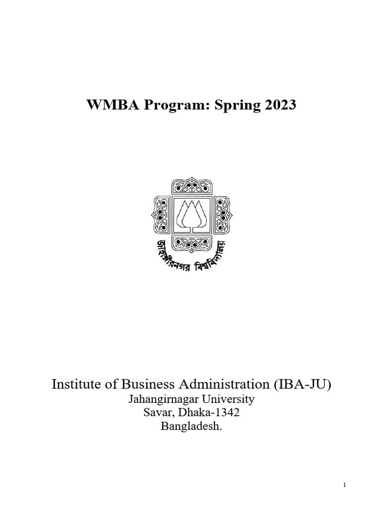 WMBA-Spring-2023-Student-Kit | PDF | Marketing | Human Resource Management