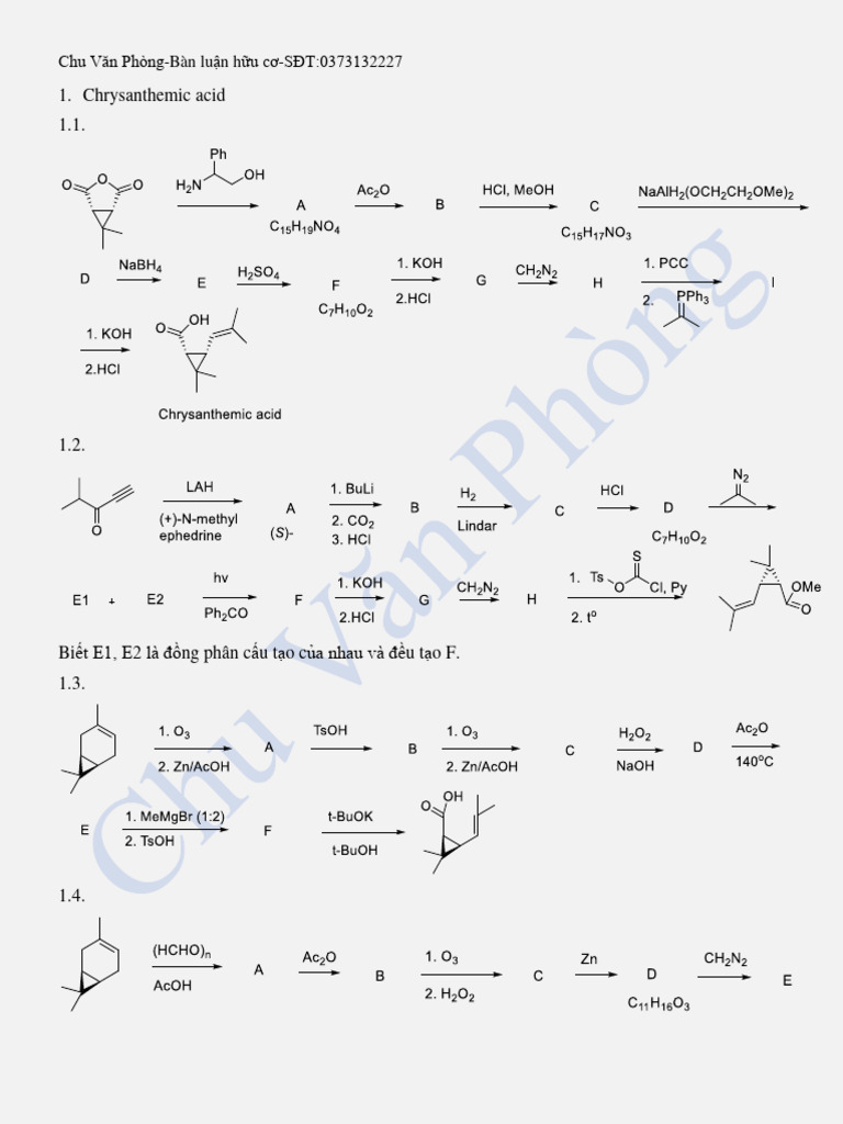 Dãy phản ứng 1 | PDF