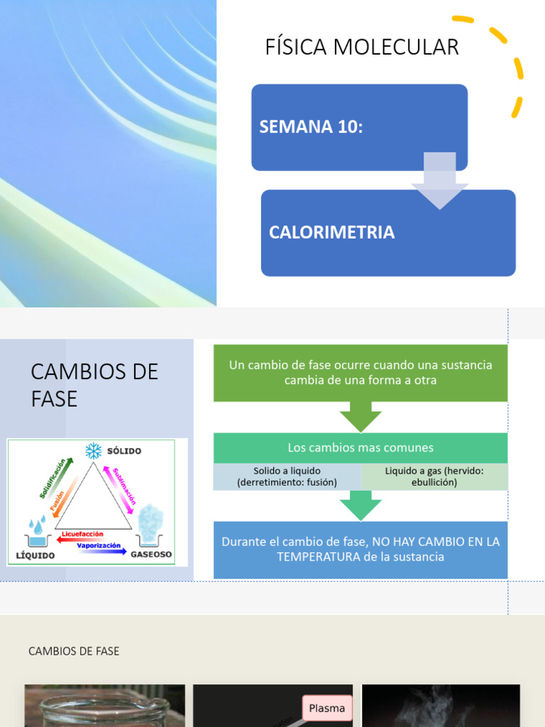 SEMANA 10 Calorim-Cambios_de-Fase | PDF | Calor latente | Calor