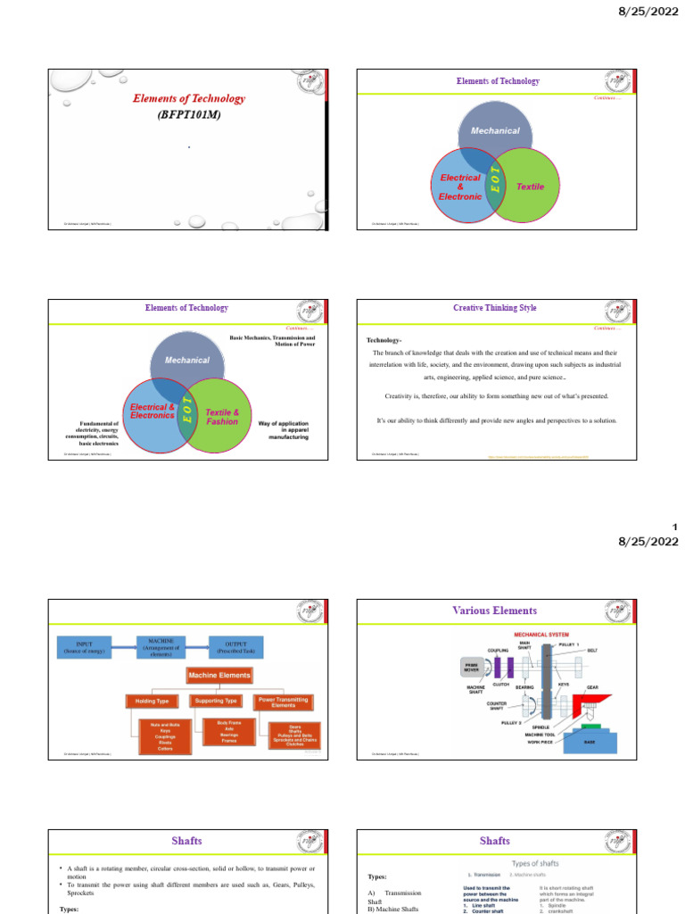 Eot Part 1 Pdf Gear Belt Mechanical
