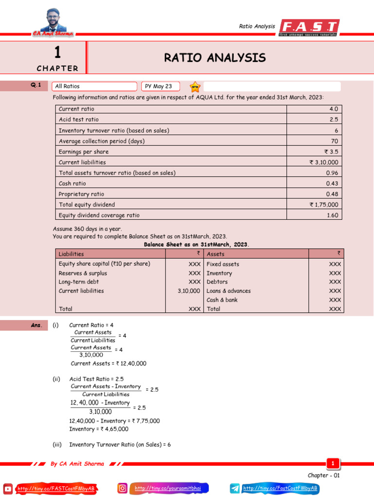 FM QB by Yours - AmitBhai - Volume 1 | PDF | Equity (Finance) | Balance Sheet
