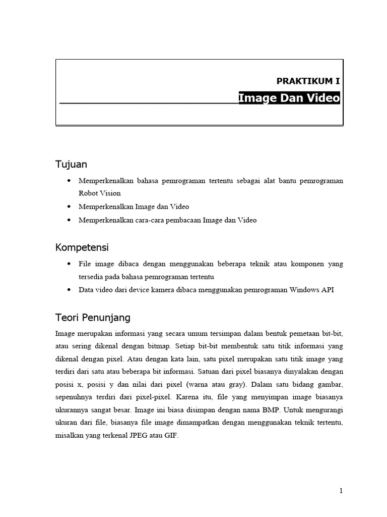 Praktikum Robot Vision 1 | PDF | Komputer | Teknologi & Rekayasa
