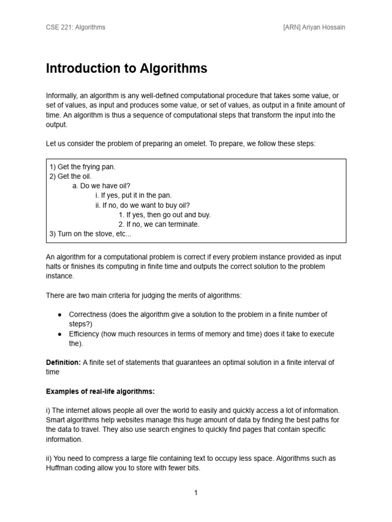 Chap 1 - Introduction To Algorithms | PDF | Algorithms | Time Complexity