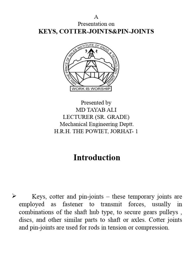 Keys, Cotter-Joints&pin-Joints | PDF | Machines | Manufactured Goods