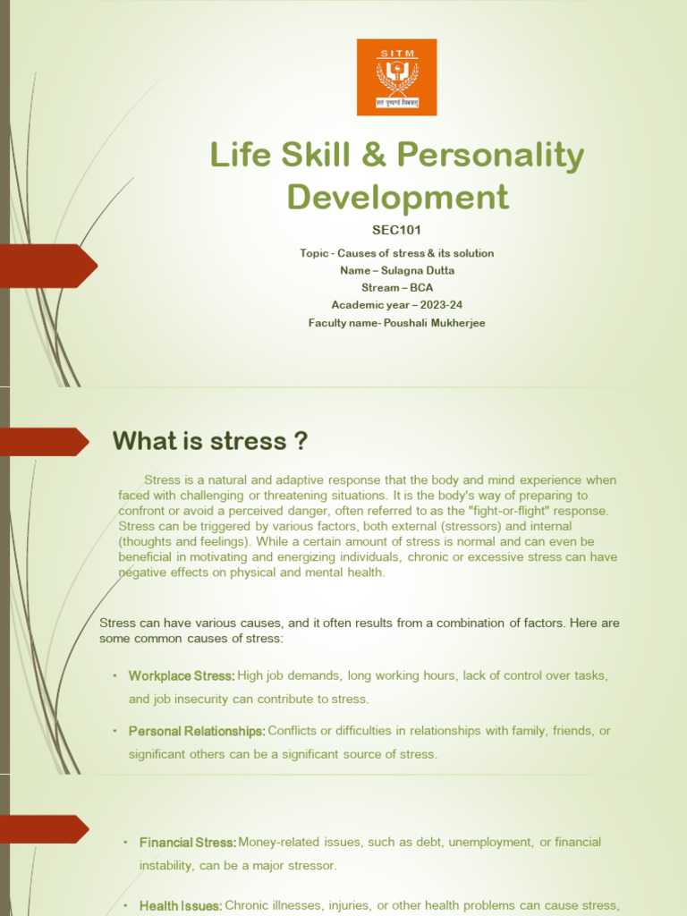 Life Skill & Personality Development | PDF | Stress (Biology) | Mental ...