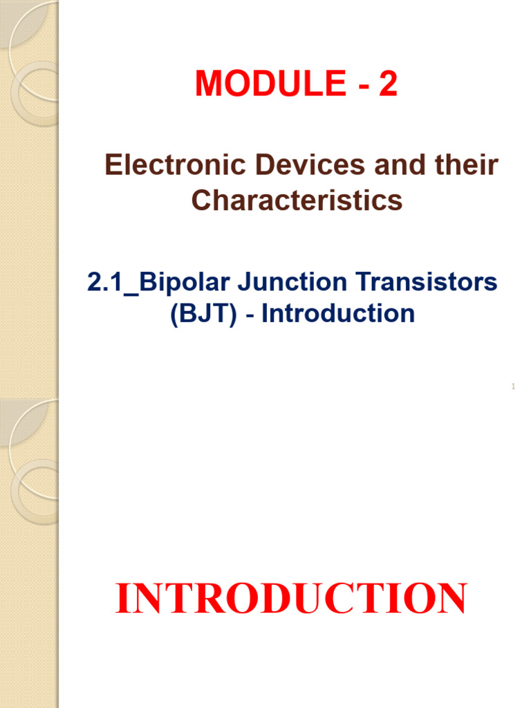1.4 Bipolar Junction Transistors (BJT) - Introduction | PDF | Bipolar Junction Transistor ...