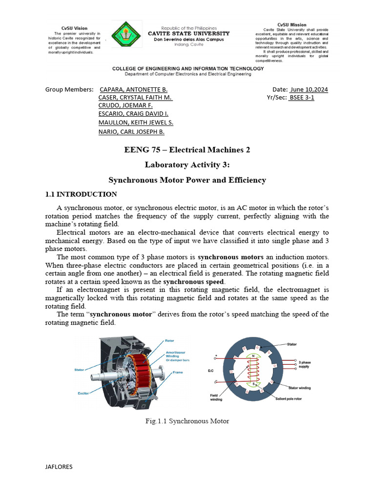 Act Lab3 | PDF | Electric Motor | Electric Power
