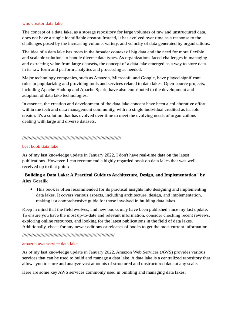 data_lake | Download Free PDF | Data | Information Technology Management