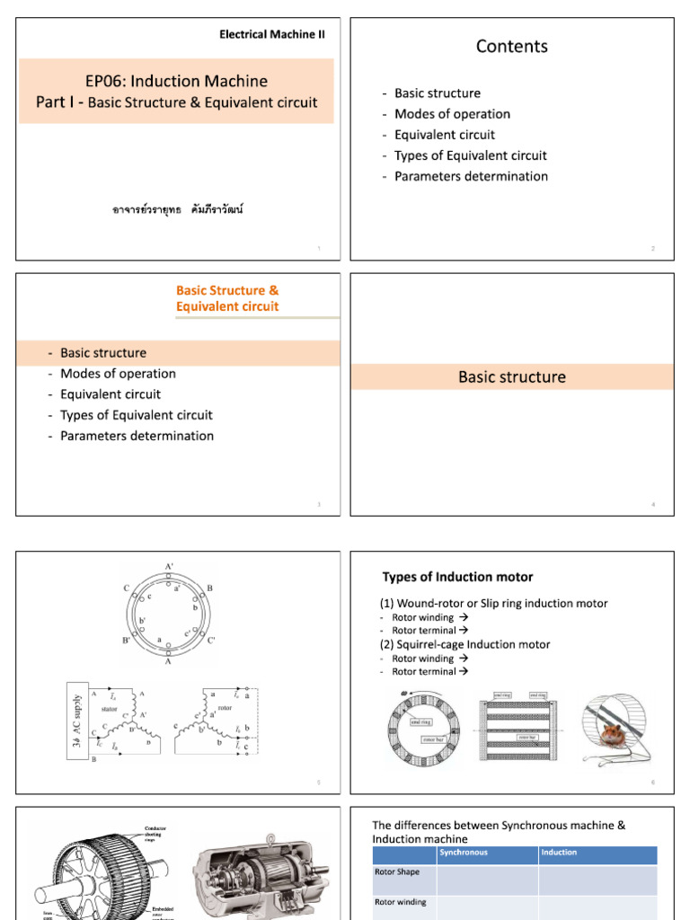 EN213201 Ep6 Induction Machines Part1 Handout | PDF