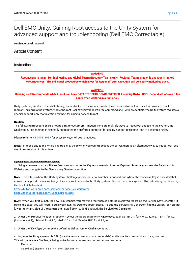 Dell EMC Unity - Gaining Root Access To The Unity System For Advanced Support and ...