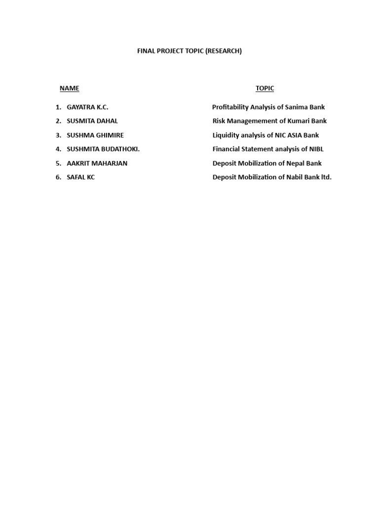 Final Project Topic | PDF