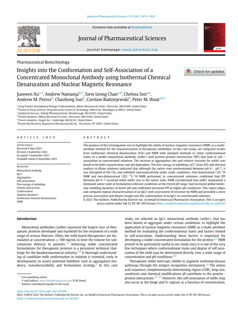 Journal of Pharmaceutical Sciences | PDF | Nuclear Magnetic Resonance ...