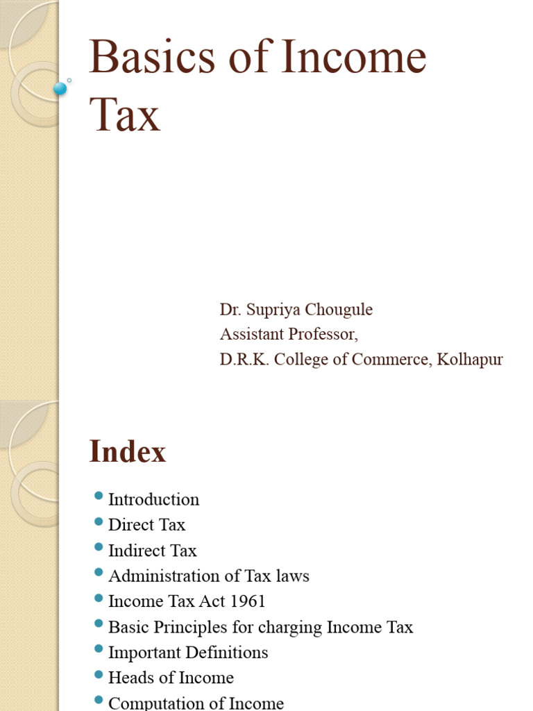 Tax PPT 1 | PDF | Taxes | Income Tax