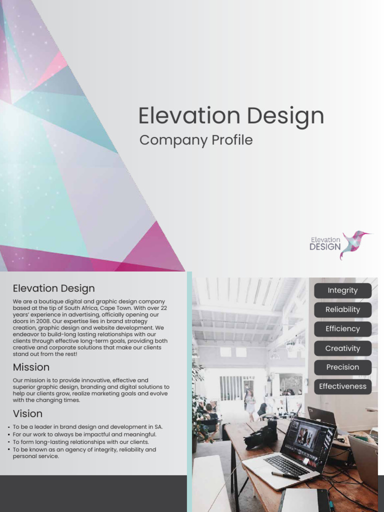 Elevation Design Company Profile | PDF | Brand | Graphic Design