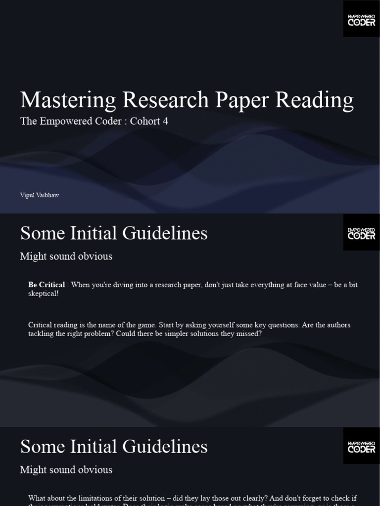 Effective Strategies for Reading Research Papers | PDF | Concept ...